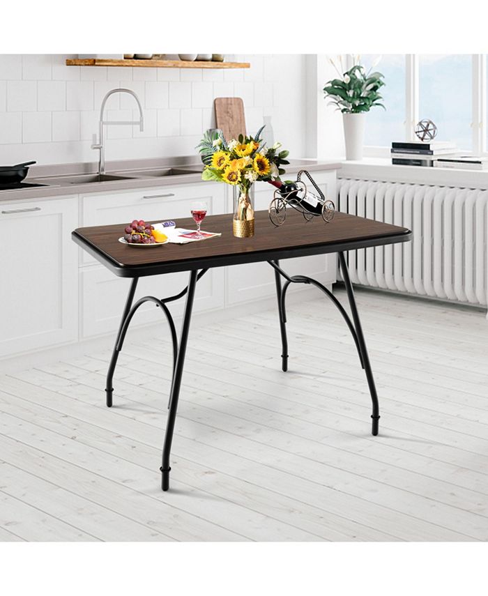 SUGIFT 43 x 27.5 Inch Industrial Style Dining Table with Adjustable ...