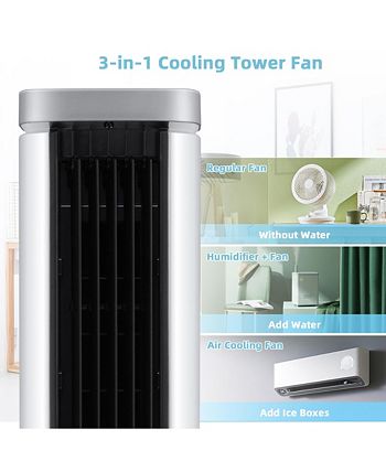 Costway 3-In-1 Portable Evaporative Air Cooler 40'' Bladeless Cooling ...