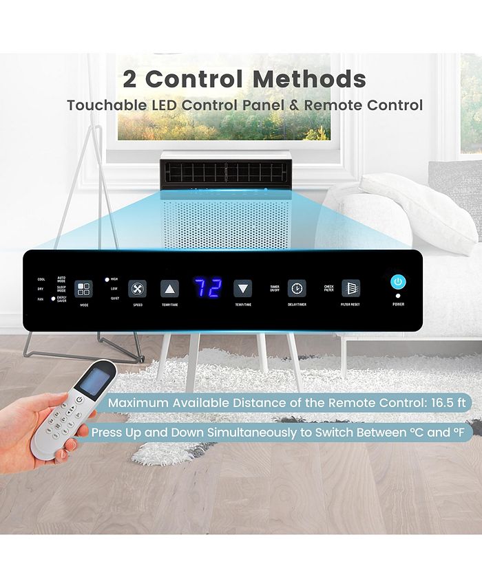 Costway 8000 BTU (12000 BTU Ashrae) Window Air Conditioner with Remote ...