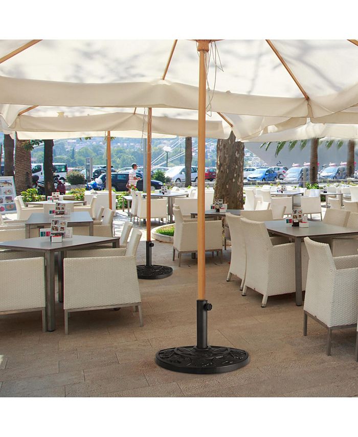 Costway 20'' Outdoor Patio Half Round Umbrella Base Stand Resin Deck ...