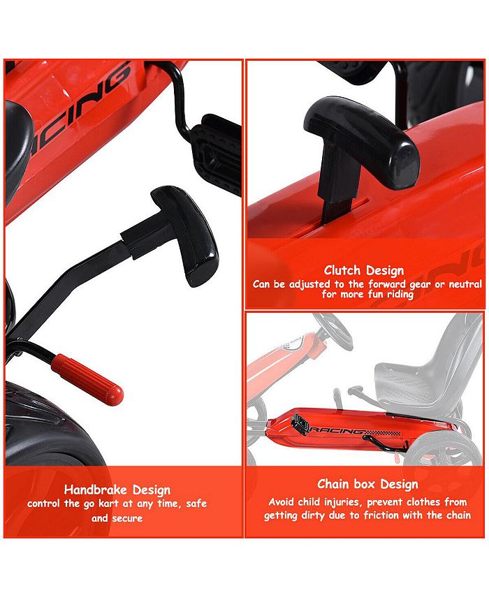 Costway Xmas Gift Go Kart Kids Ride On Car Pedal Powered Car 4 Wheel ...