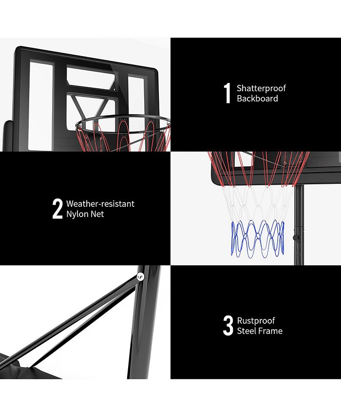 Costway Height Adjustable Portable Basketball Hoop System - Macy's