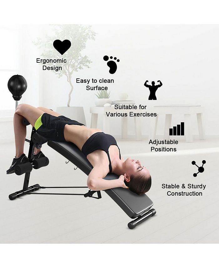 Costway Adjustable Incline Curved Workout Fitness Sit Up Bench - Macy's