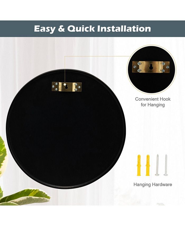 SUGIFT 16-inch Round Wall Mirror with Aluminum Alloy Frame - Macy's