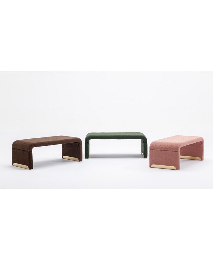 Simplie Fun New Boucle Fabric Loveseat Ottoman Footstool Bedroom Bench ...