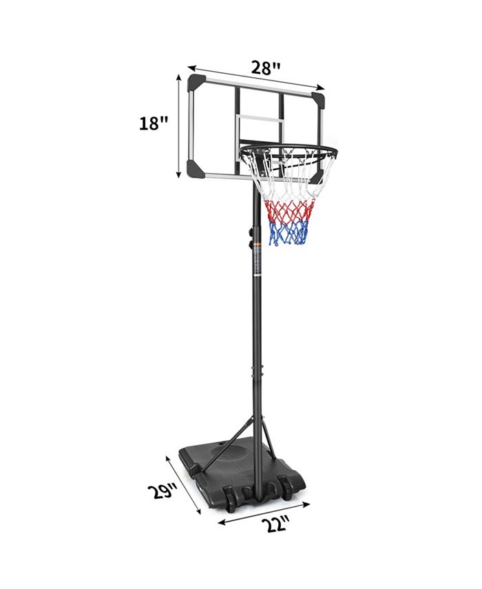 Simplie Fun Adjustable Portable Basketball Hoop System with Stable Base ...