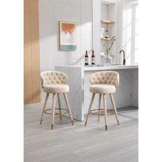 Streamdale Furniture Set of 2 Solid Wood Counter Height Bar Stools - Macy's