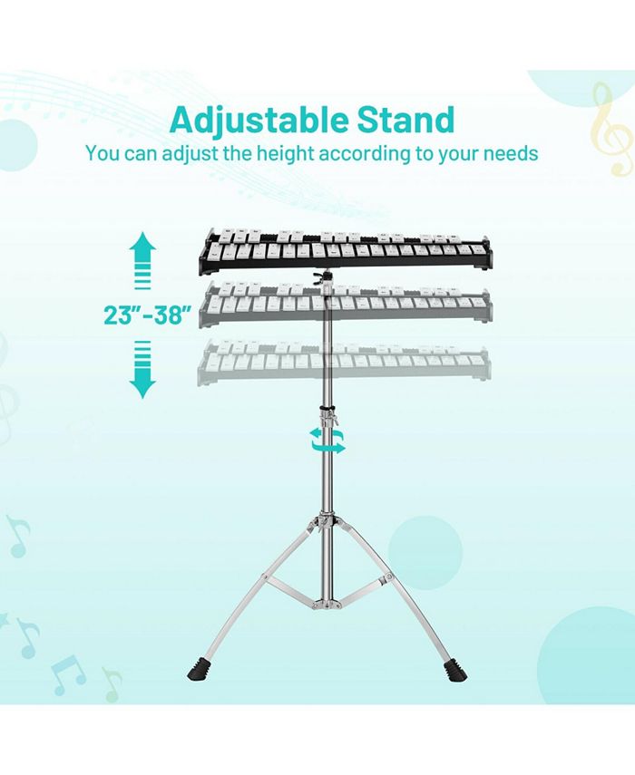 SUGIFT 32 Note Glockenspiel Xylophone Percussion Bell Kit with ...
