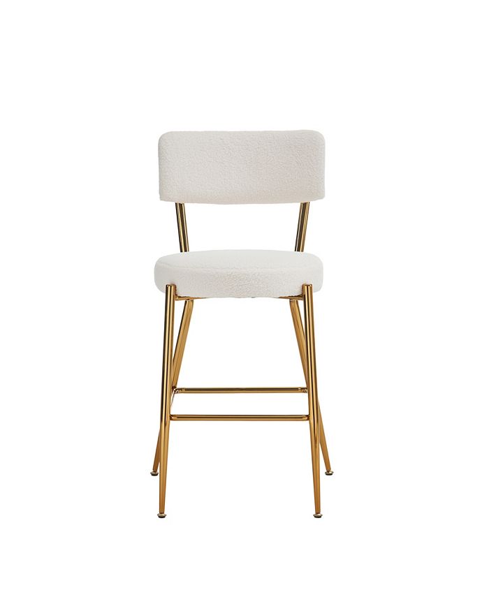 Simplie Fun Modern teddy fabric bar stools - Stylish island seating ...