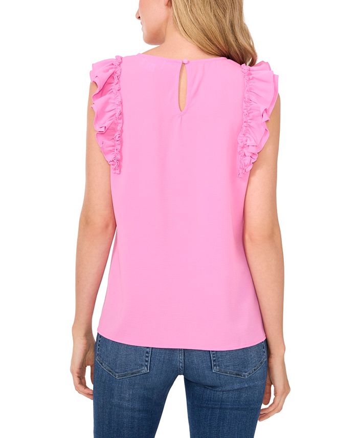 CeCe Women's Crew Neck Ruffle Sleeve Blouse - Macy's