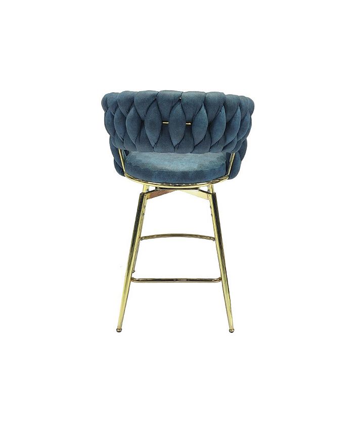 Simplie Fun Blue Suede Bar Stool Set, 4 Count - Macy's