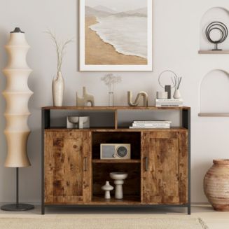 Rustic Brown Industrial Style Storage Cabinet - 43.7x15.74x31. 5"es ...