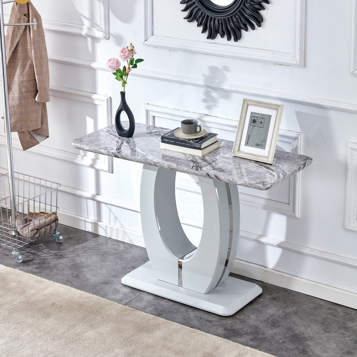 Click here for Streamdale Minimalist Gray Mdf Bar Table 47.2"... prices