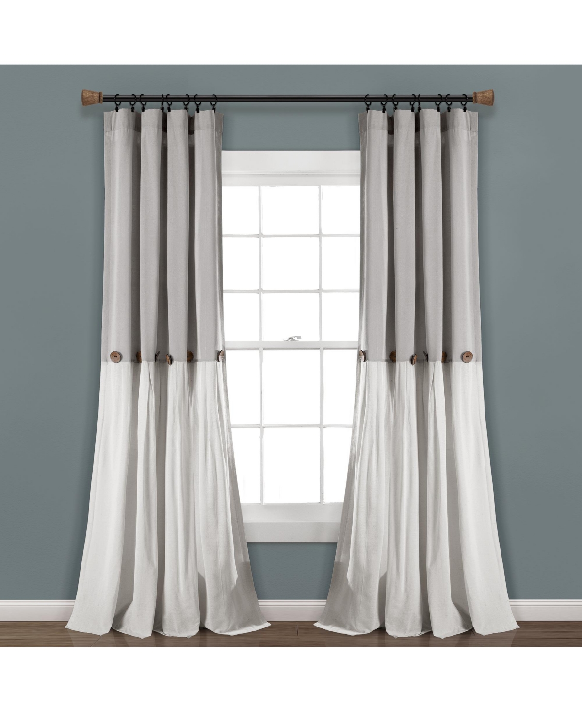 Click here for Lush Decor Linen Button Window Curtain Panels - Wh... prices