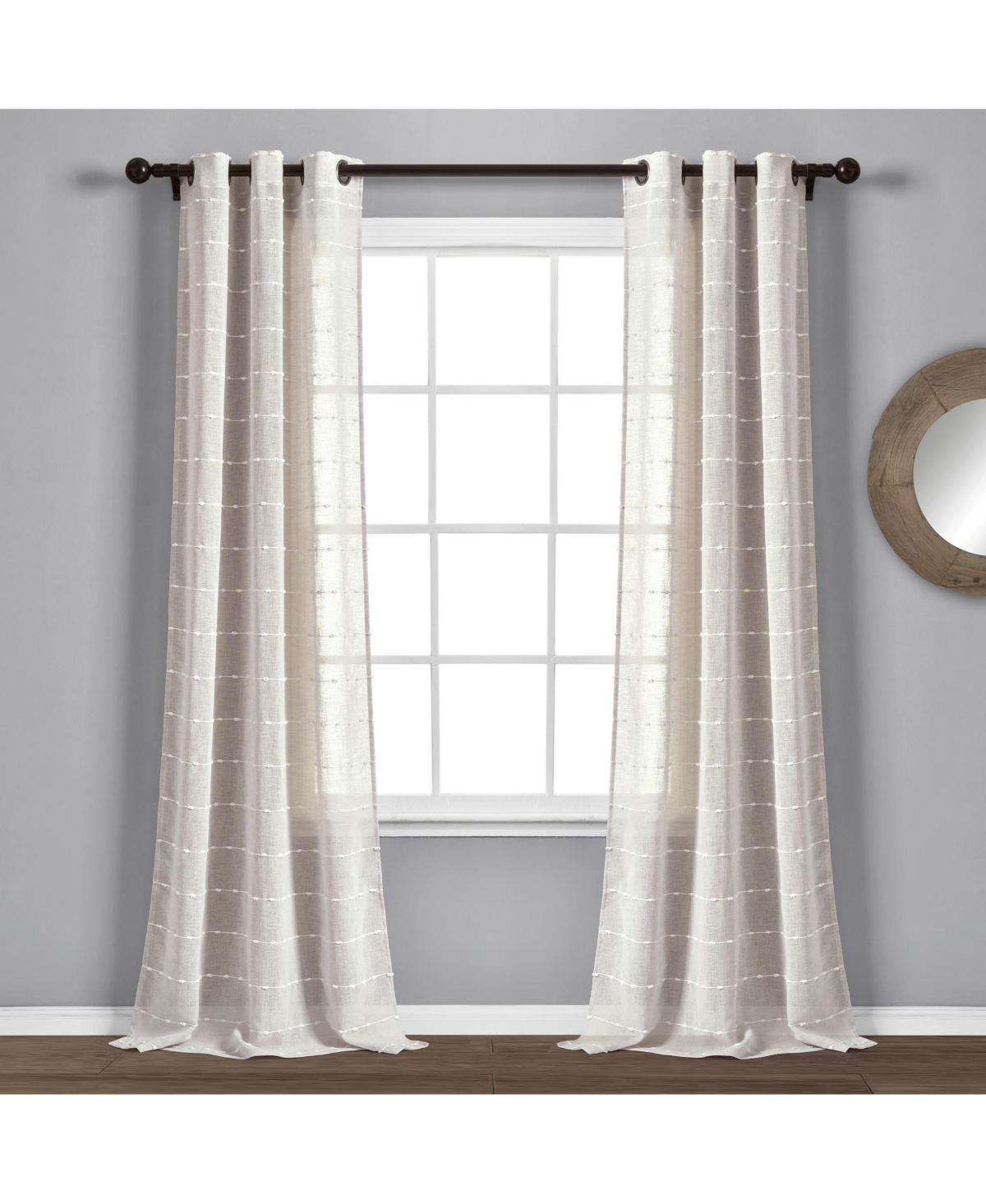 Click here for Lush Decor Farmhouse Textured Grommet Sheer Window... prices