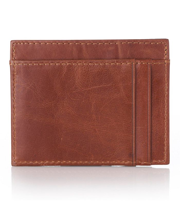 Alpine Swiss Men's Leather RFID Spring Money Clip Front Pocket Wallet ...