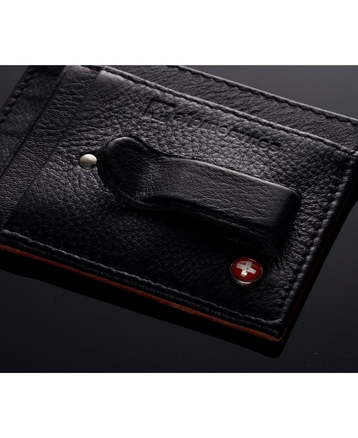 Alpine Swiss Men's Leather RFID Spring Money Clip Front Pocket Wallet ...