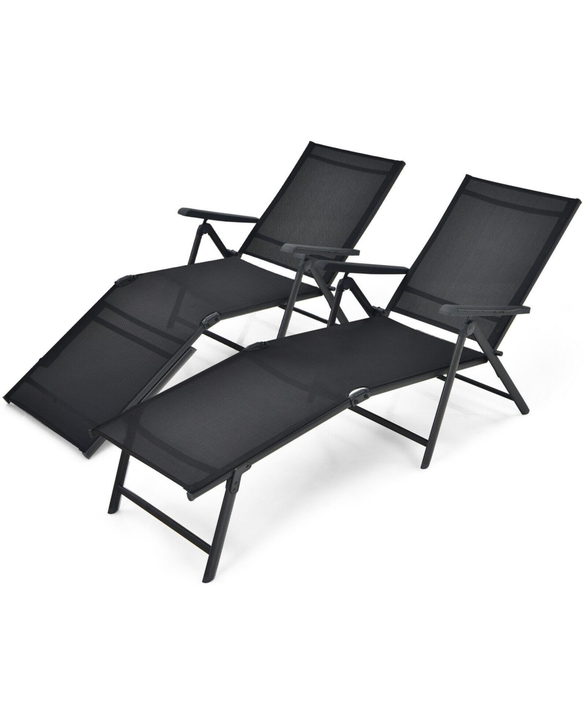 Click here for Slickblue 2 Pieces Foldable Chaise Lounge Chair wi... prices