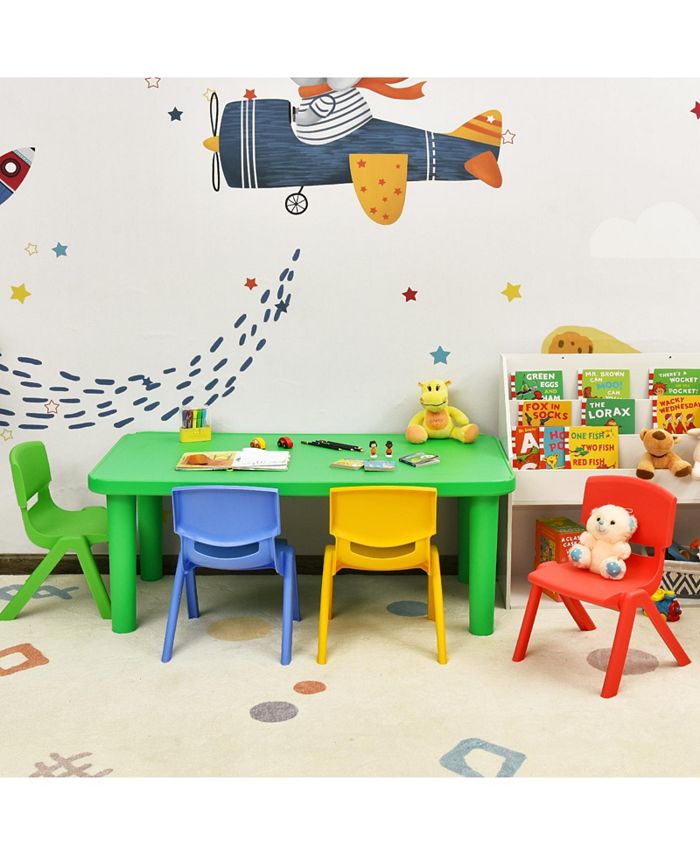 Slickblue Kids Colorful Plastic Table and 4 Chairs Set - Macy's
