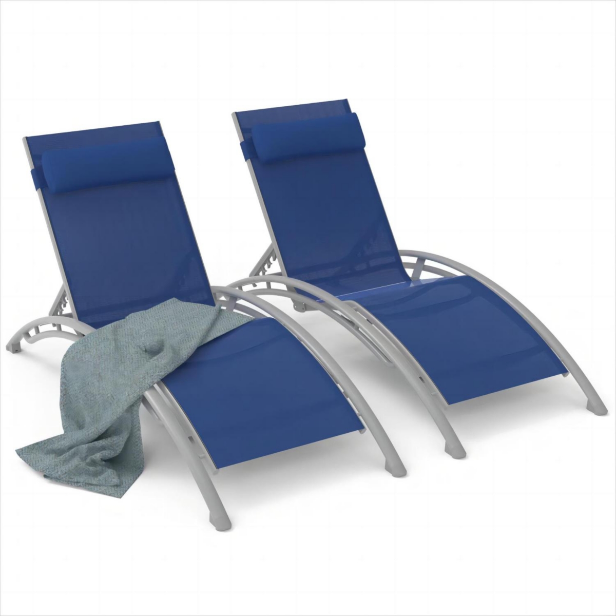 Click here for Simplie Fun Blue Outdoor Chaise Lounge Set - 2 Cha... prices