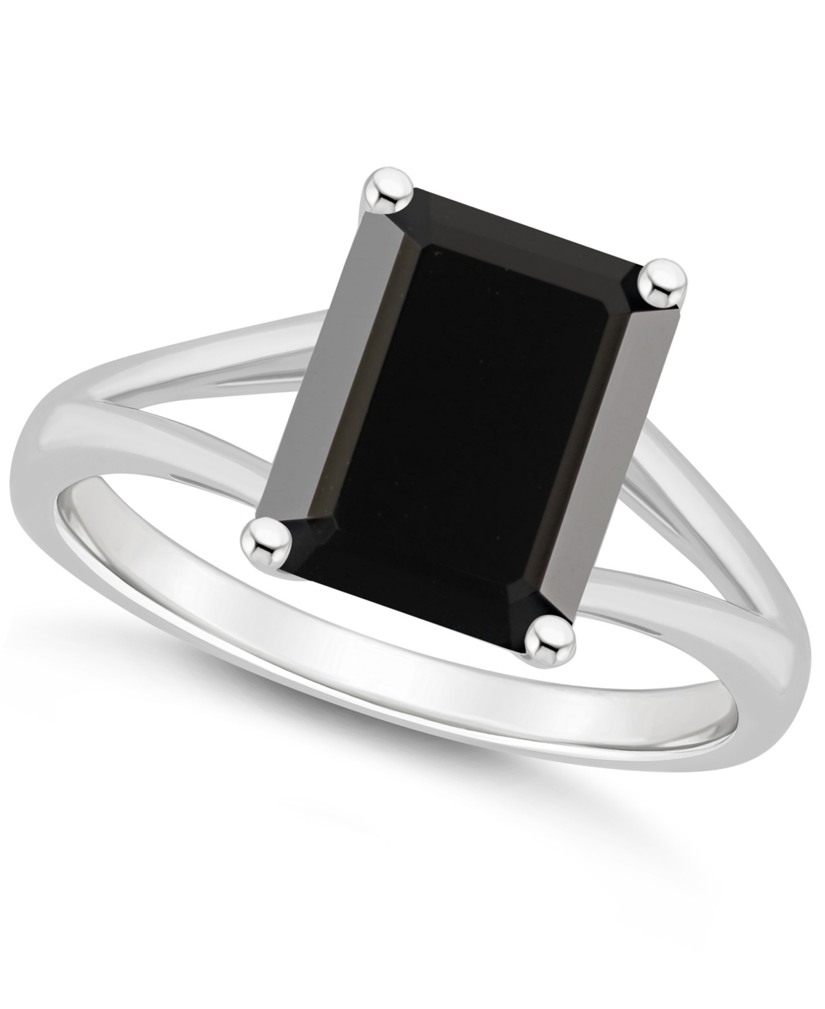 Click here for Onyx Emerald-Cut Split Shank Polished Statement Ri... prices