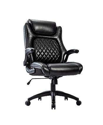 Simplie Fun Big & Tall 400Lb Ergonomic Leather Office Chair Executive ...