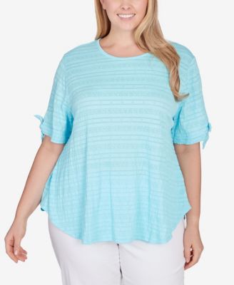 Ruby Rd. Plus Size Decorative Smocked Knit Top - Macy's