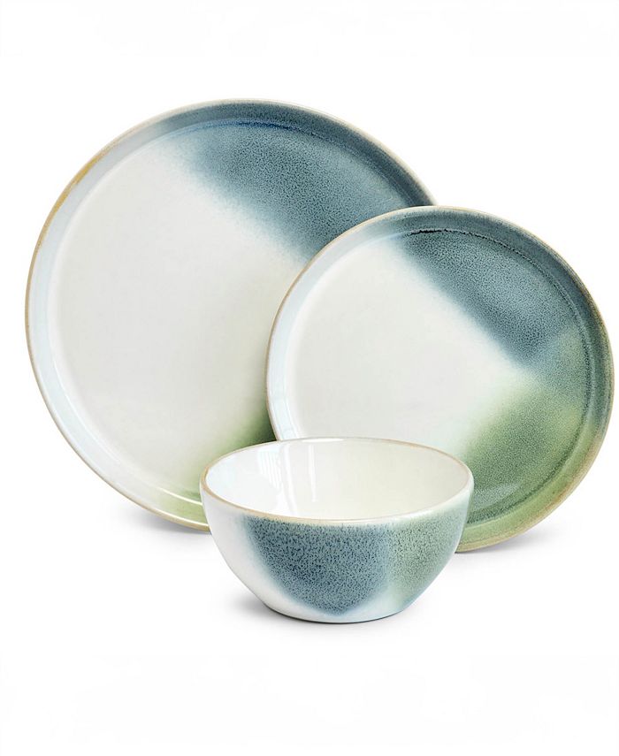 Sango Sittera Color Block Reactive 12 Pc. Dinnerware Set, Service for 4 ...