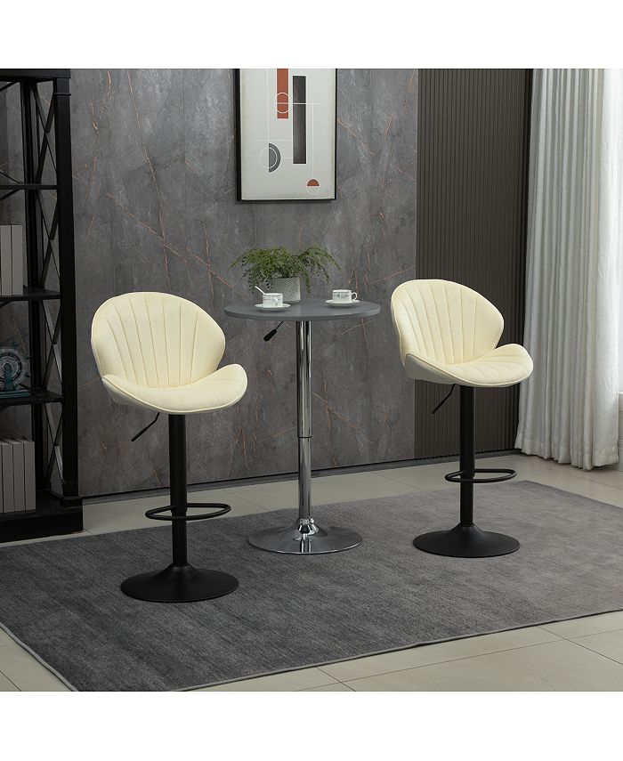 Simplie Fun Bar Stools Set Of 2 - Adjustable Barstools With Back And ...