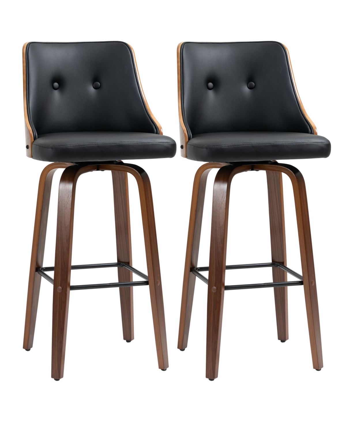 Click here for Homcom Set of 2 Counter Height Bar Stools Pu Swive... prices