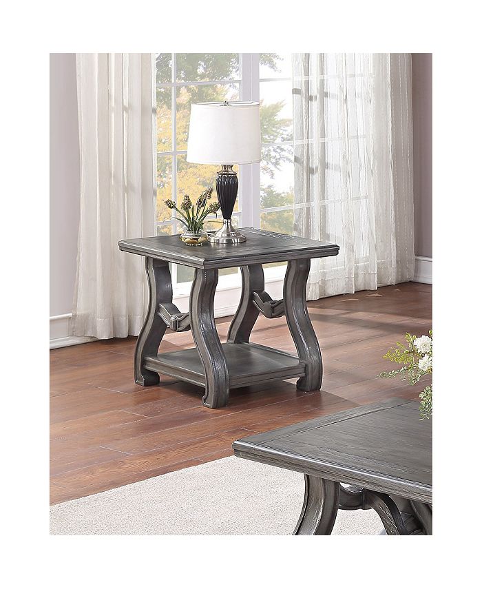 Simplie Fun End Table With Open Shelf In Silver - Macy's
