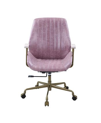 Simplie Fun Hamilton Office Chair In Pink Top Grain Leather Of - Macy's