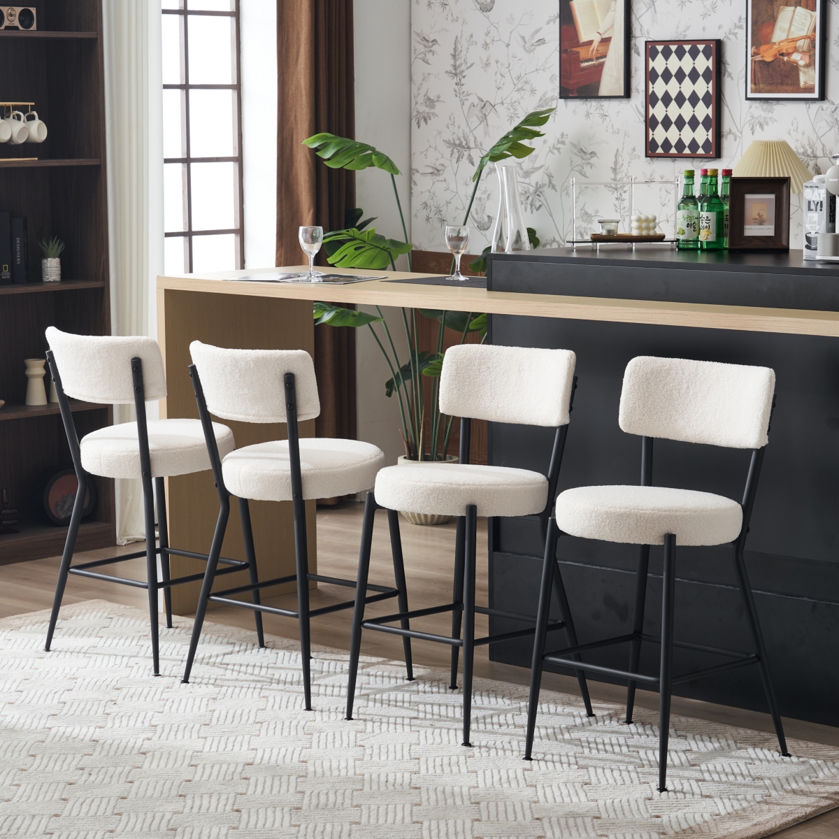 Click here for Streamdale Modern teddy fabric bar stools - Stylis... prices