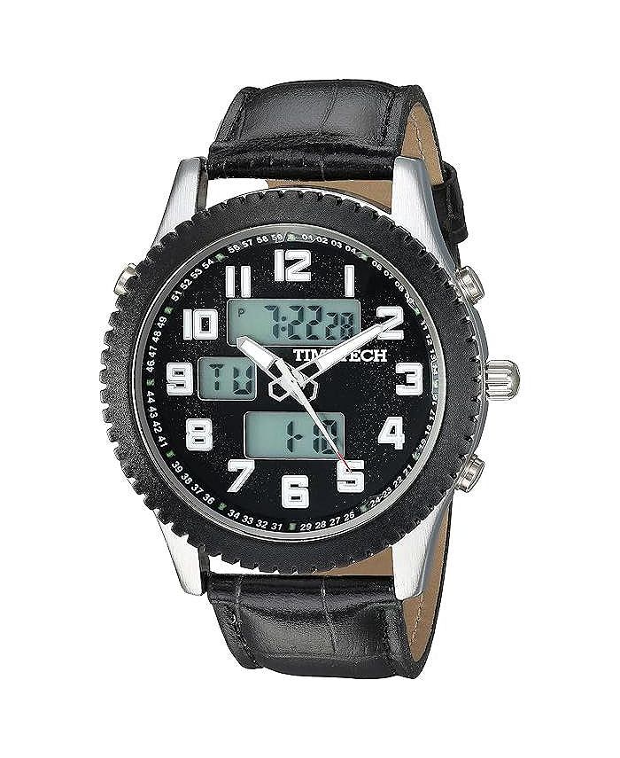 TIMETECH Men's Alarm Sport Analog Digital Metal Case Watch with Black ...