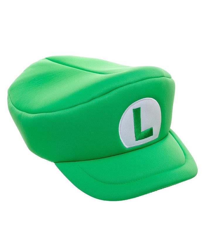 SUPER MARIO Men's Bros Embroidered Luigi L Patch Adult Green Beret Cap ...