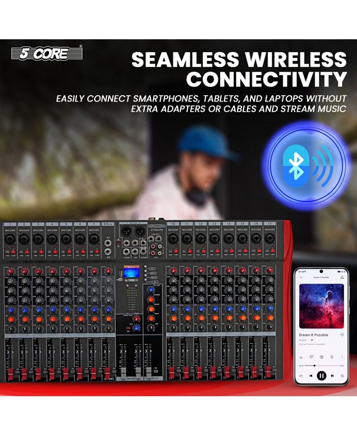 5 Core Audio Mixer 16 Channel DJ Controller Professional Sound Board ...