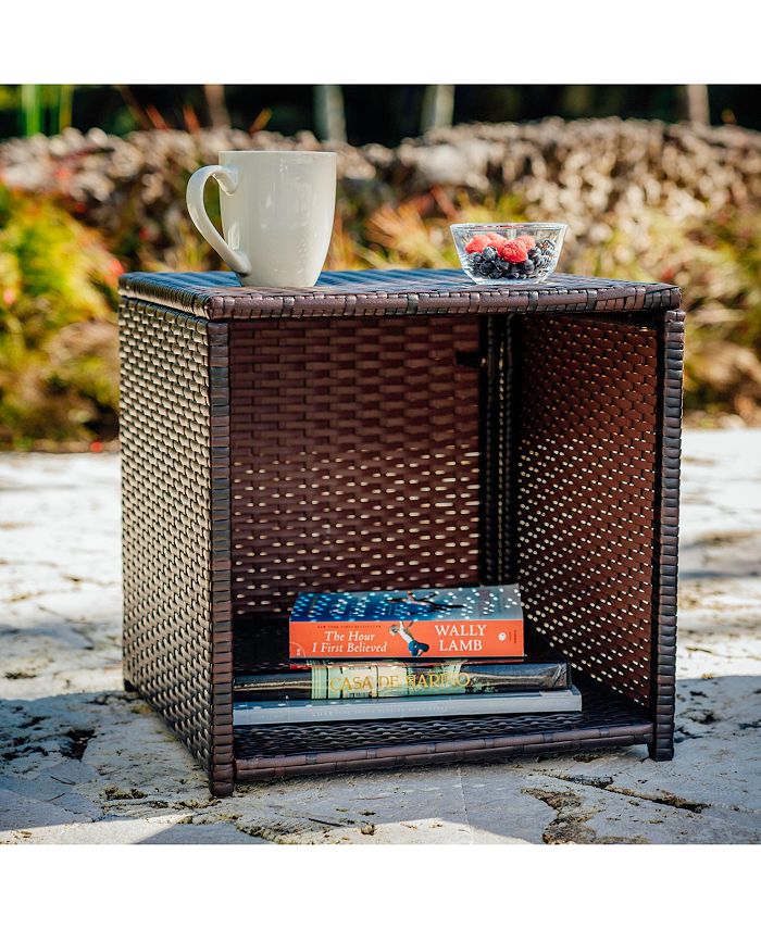 Nestl 3 Piece Patio Furniture Wicker Conversation Set - Macy's