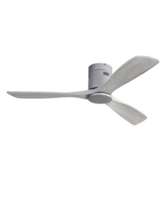sofucor 52" Low Profile Ceiling Fan, No Light, 3 Carved Wood Blades, DC ...