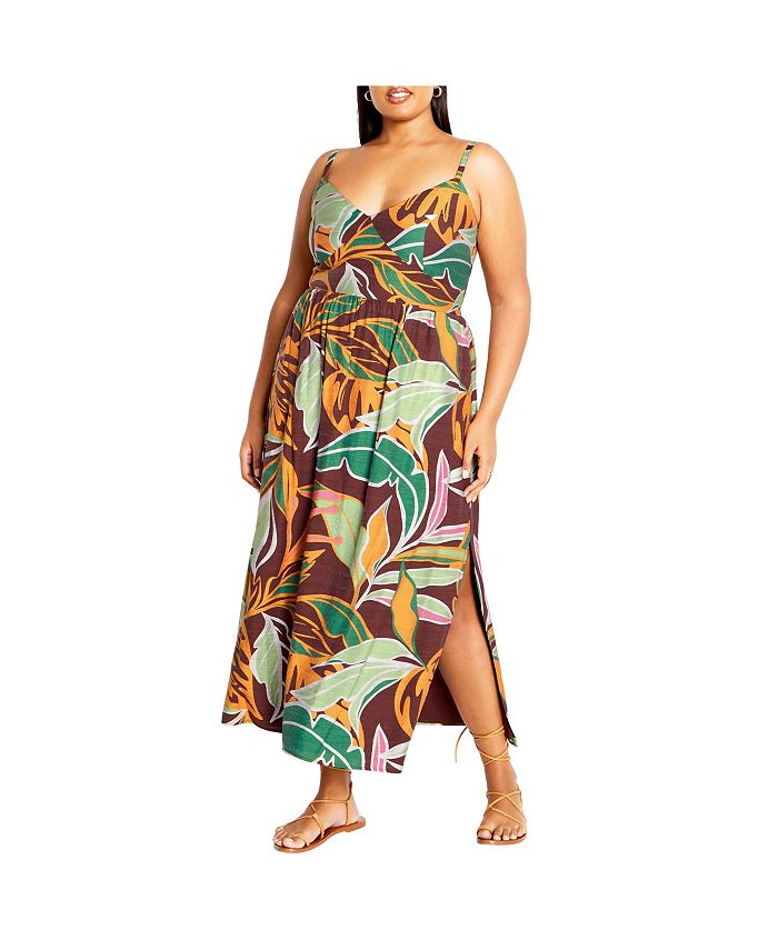 City Chic Plus Size Jez Print Maxi Dress Macys