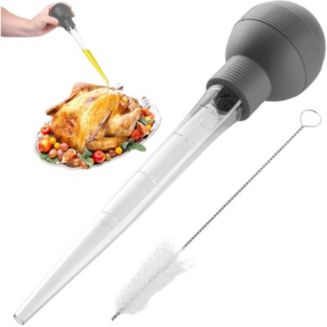 Transparent Turkey Baster with Detachable Bulb Includes Cleaning Brush ...