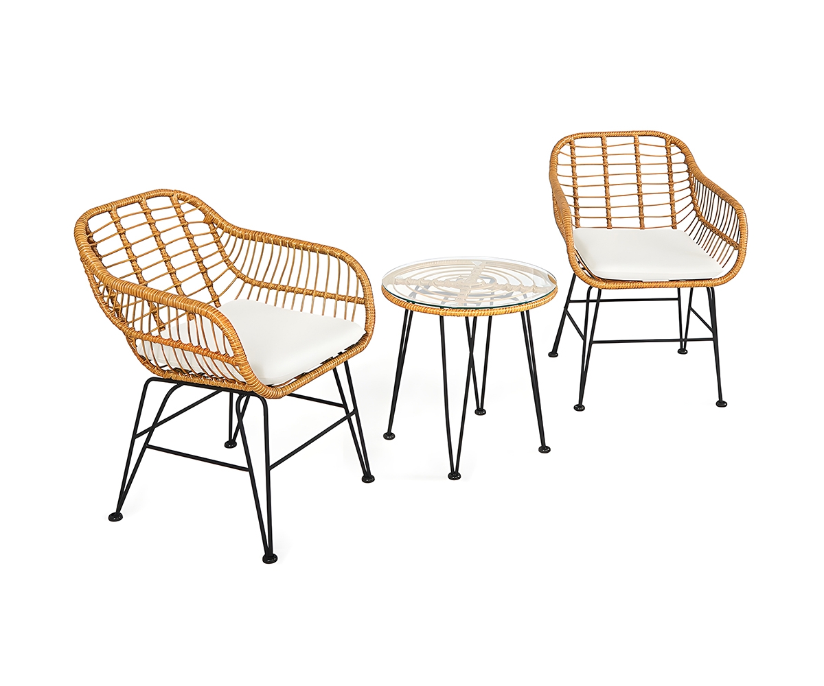 Click here for Slickblue 3 Pieces Rattan Furniture Set with Cushi... prices
