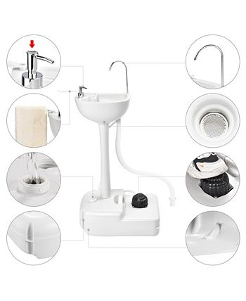 Yescom Portable Hand Wash Stand New HDPE 17L Wash Basin Sink for ...