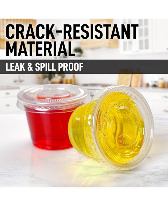 Zulay Kitchen 100 Pack 1oz Clear Jello Shot Cups with Lids - Disposable ...