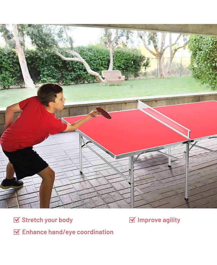 Slickblue 60 Inch Portable Tennis Ping Pong Folding Table with ...