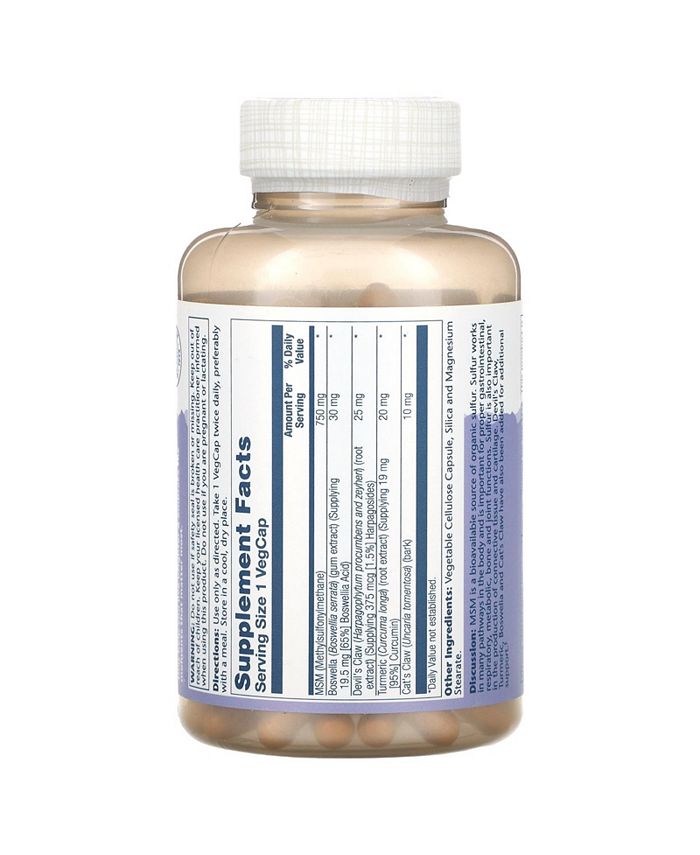 Solaray MSM with Turmeric Boswellia & Devil's Claw 750 mg - 180 VegCaps ...