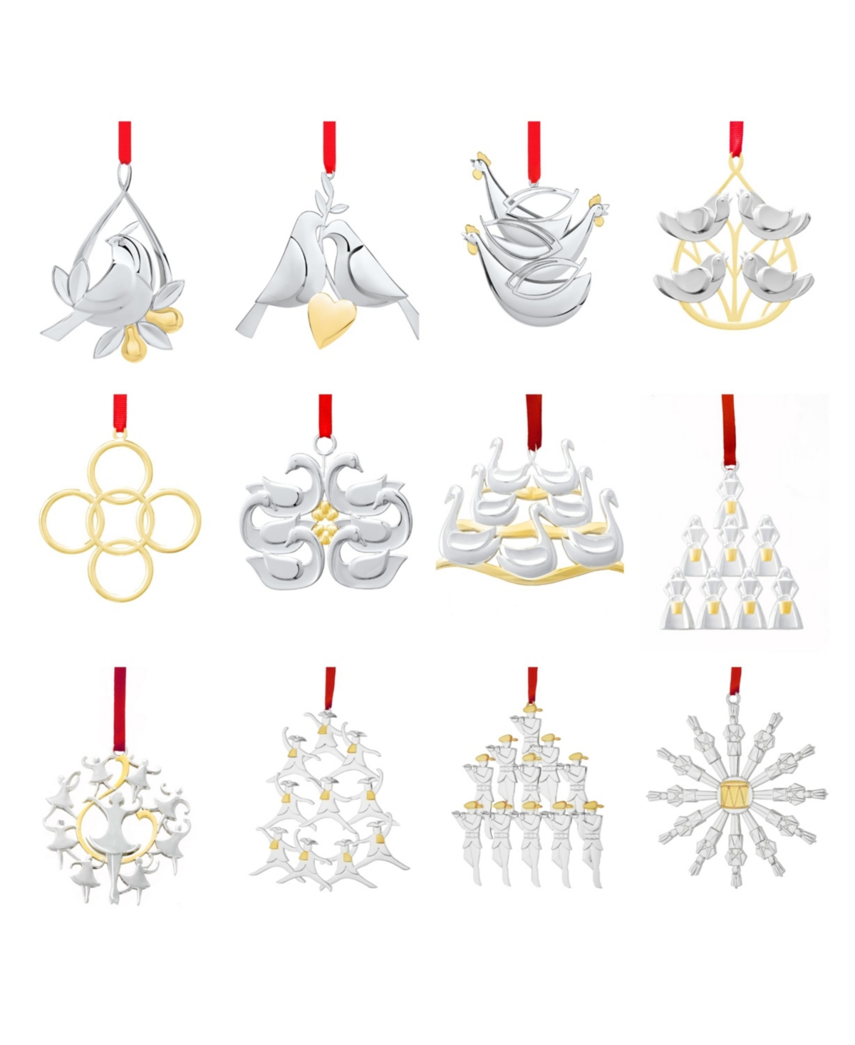 Click here for Nambe 12 Days of Christmas Ornaments Set - Silver prices