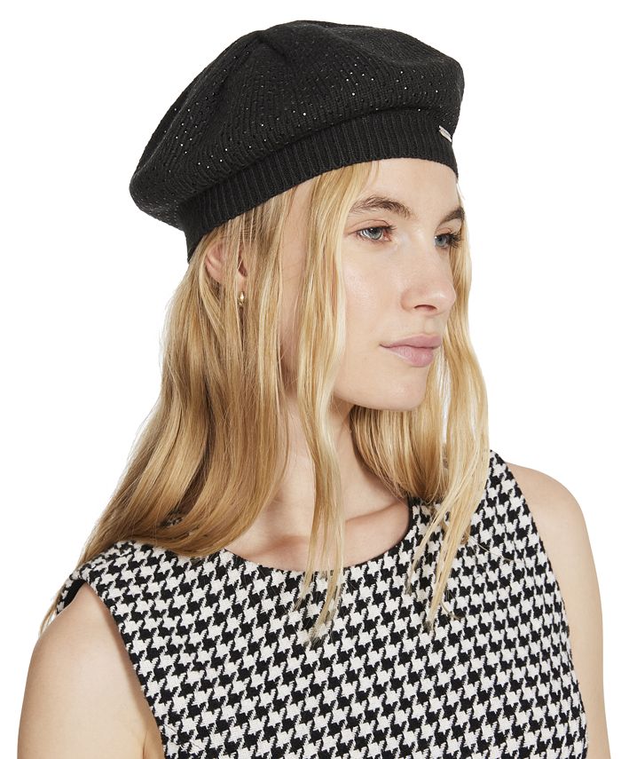 Steve Madden Women's Crystal Studded Plush Beret - Macy's