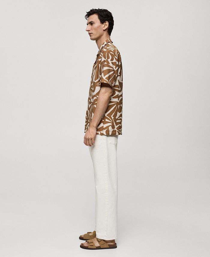 MANGO Men's Regular Fit Texture Printed Shirt - Macy's