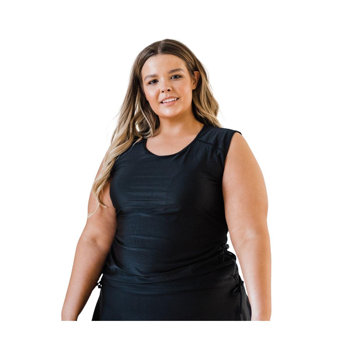 Click here for Calypsa Plus Size Closed Back Maya Swim Top - Blac... prices