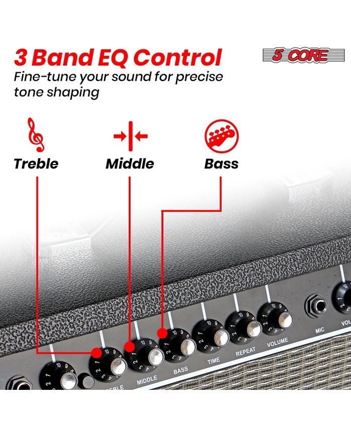 5 Core Guitar Amp 40W Amplifier For Electric Bass Acoustic Practice Amp ...